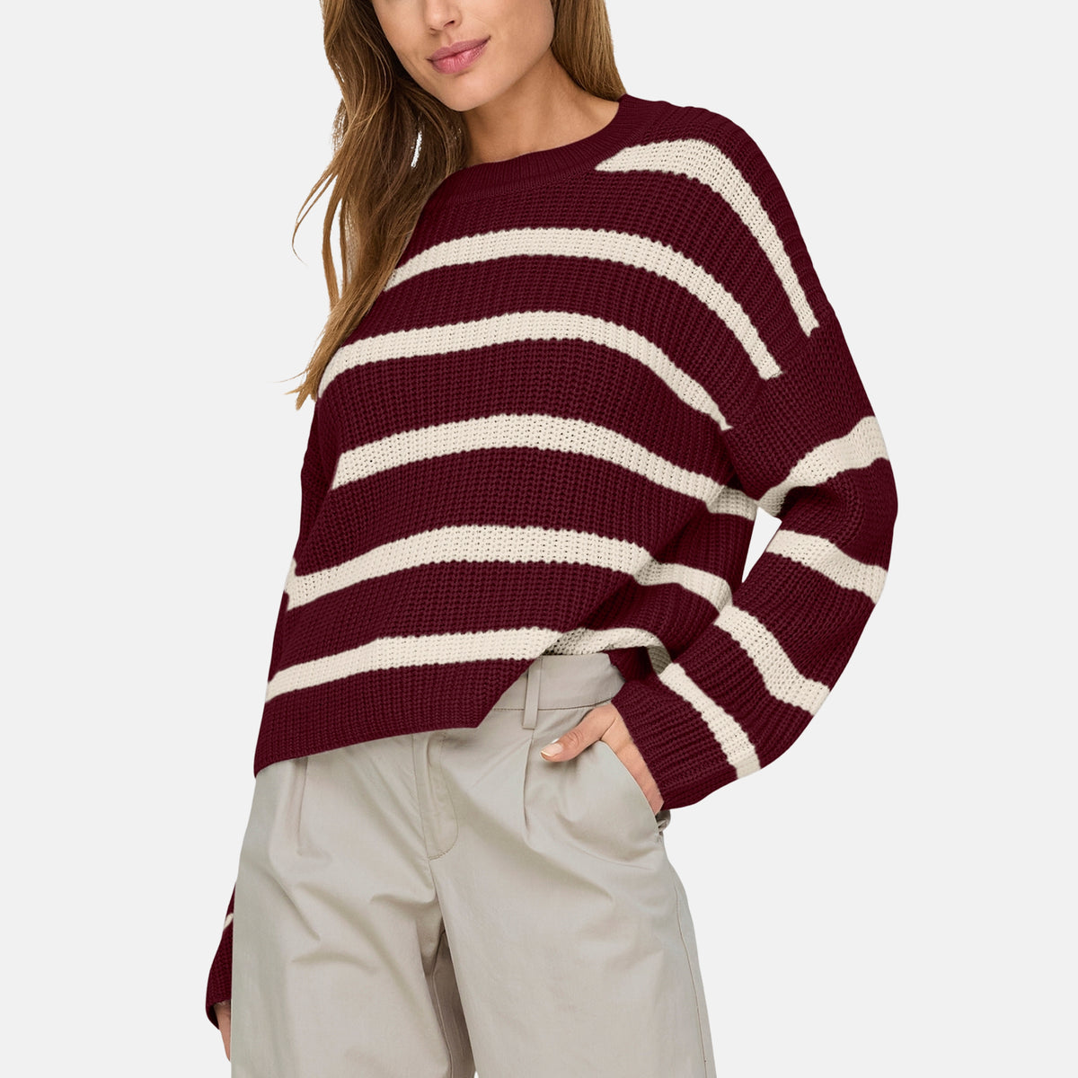 Pull à col rond - rouge - JDY - ZEB