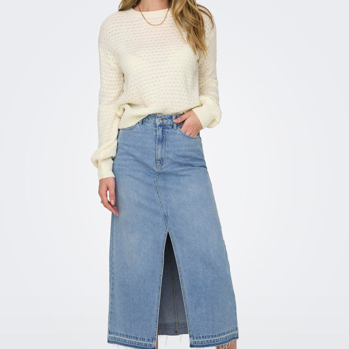 Lange rok - light blue denim - JDY - ZEB